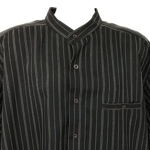 The Point | Shirts | The Point Black Striped Mandarin Short Sleeve 2x ...
